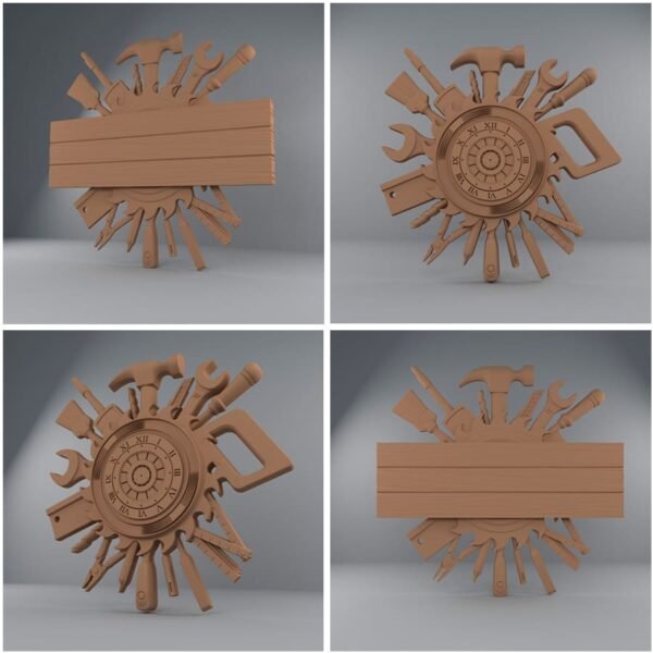 2 CNC STL Files – Workshop Shield 3D Models for Precision CNC Carving