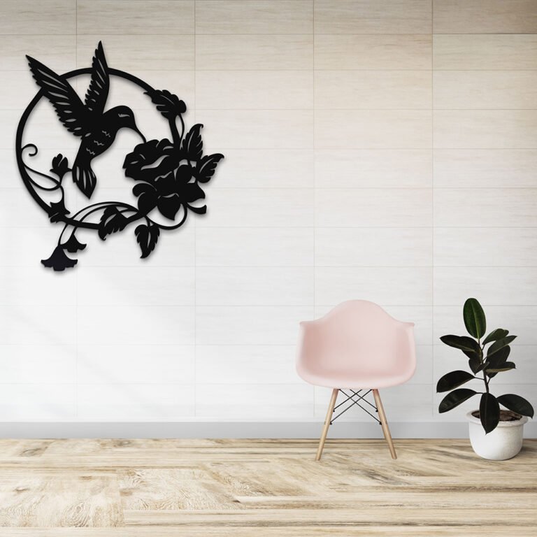 Free Bird Vector: Stunning Hummingbird Silhouette Laser Cut Wall Art